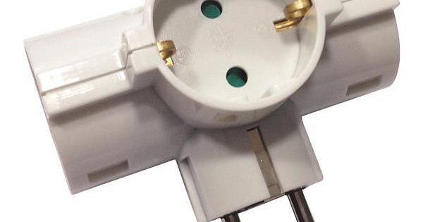 Eurolamp Αντάπτορας σούκο σε 3Σ πλάγιο, λευκό